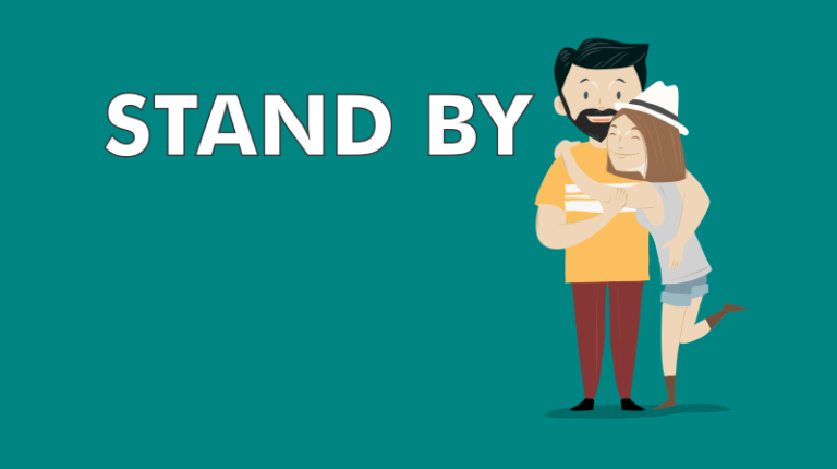 phrasal verb stand by » Inglês na sua Casa